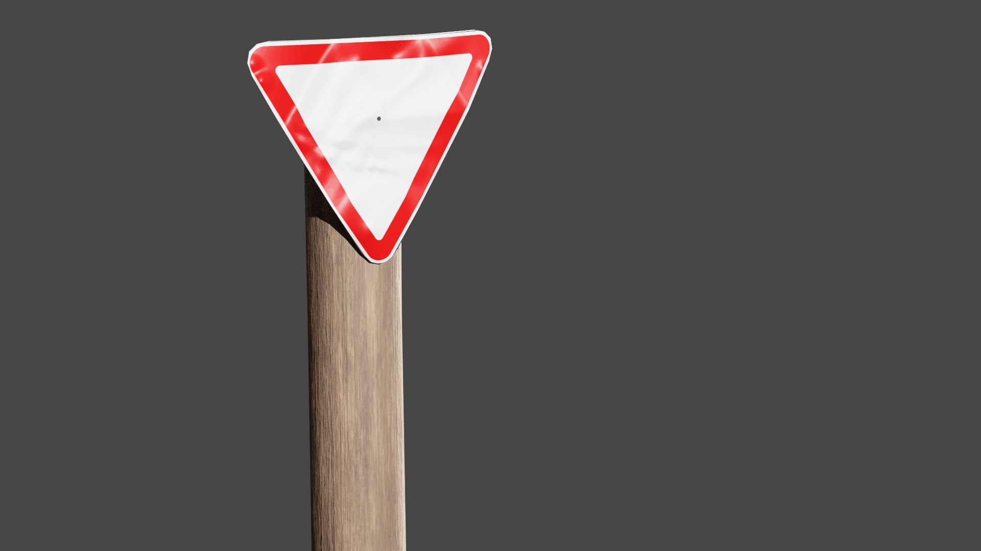 Wooden Pole Sign Yield 3D model - TurboSquid 1807618