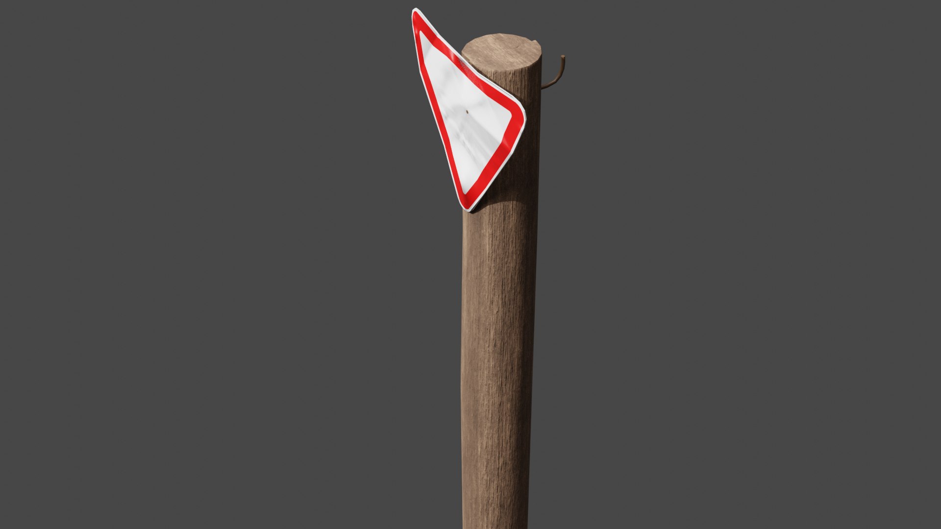 Wooden Pole Sign Yield 3D model - TurboSquid 1807618