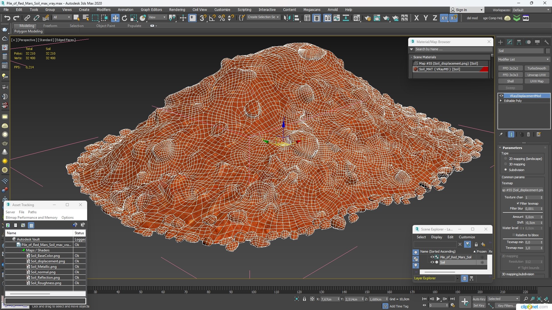 3D Pile Of Red Mars Soil Model - TurboSquid 2374030