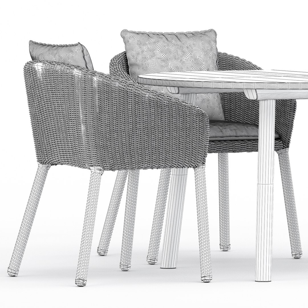 3D Strada Armchair And Side Chair And Taro Table - TurboSquid 1799450