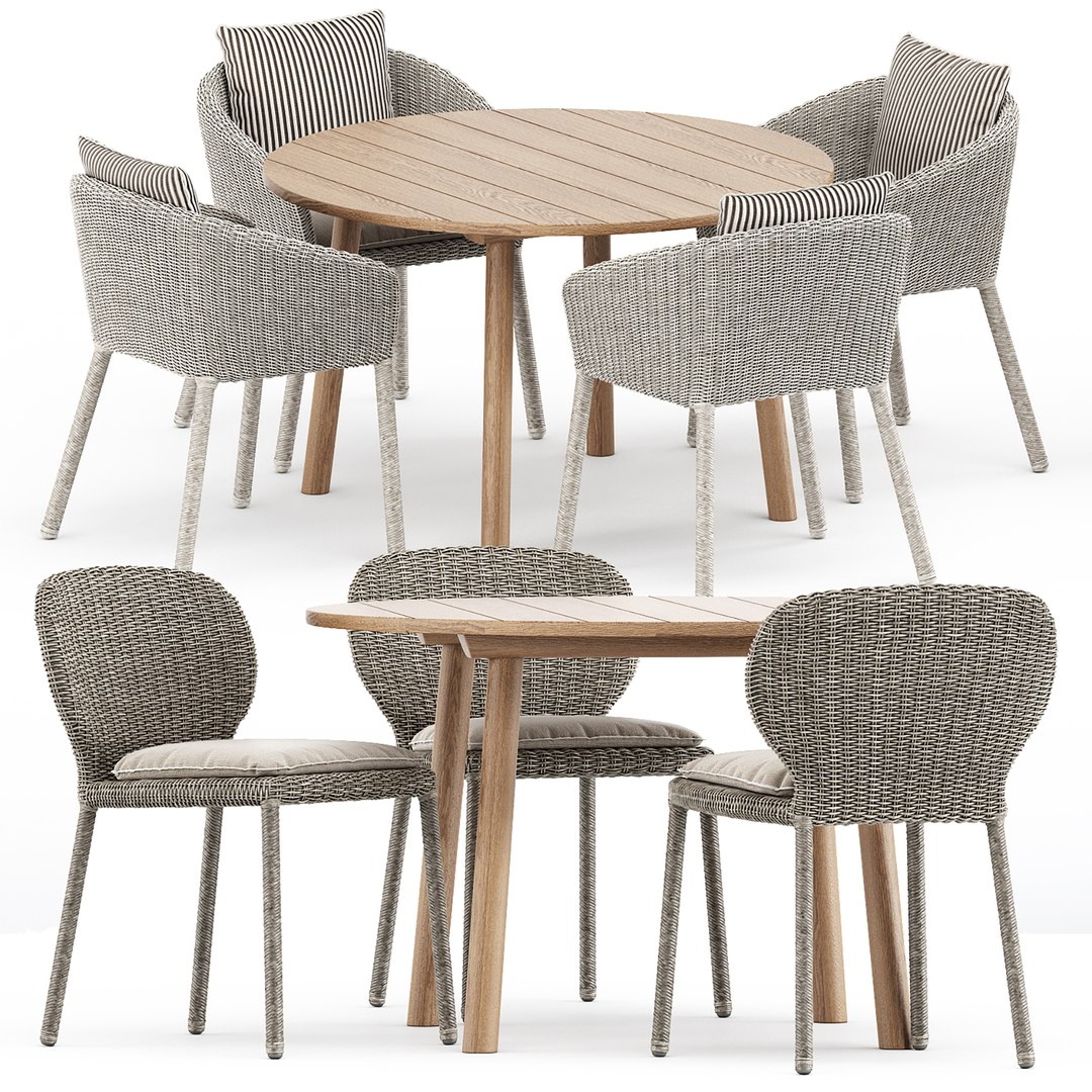 3D Strada Armchair And Side Chair And Taro Table - TurboSquid 1799450