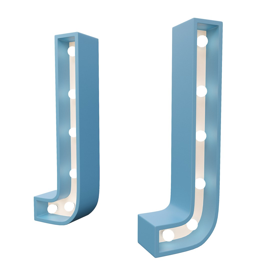 Marquee Letter J Led Glow Sign 3dmodel Model - TurboSquid 1973833