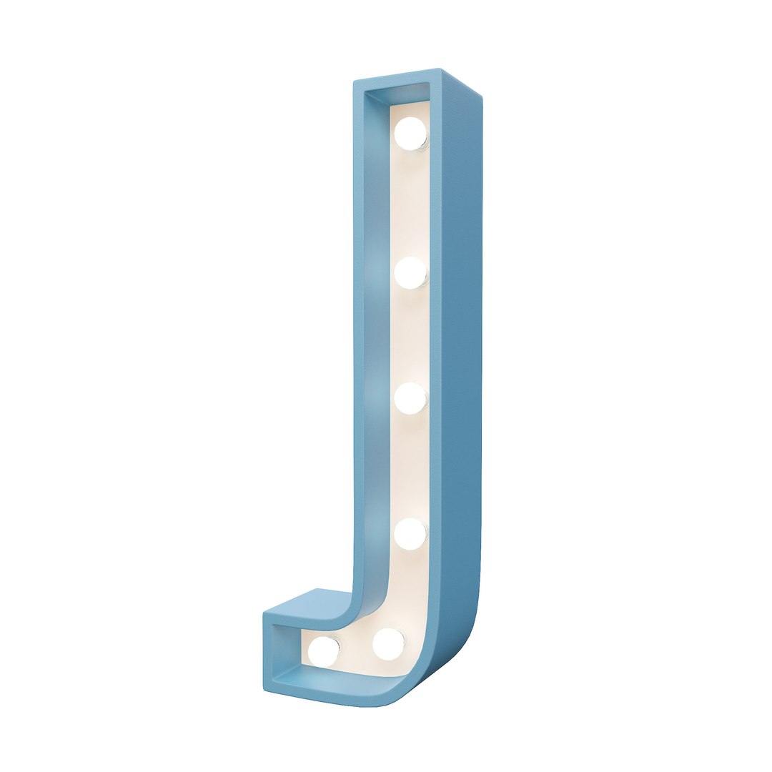 Marquee Letter J Led Glow Sign 3dmodel Model - TurboSquid 1973833