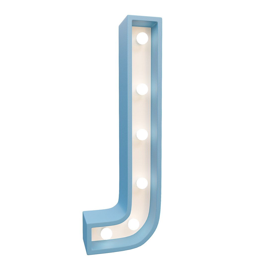 Marquee Letter J Led Glow Sign 3dmodel Model - TurboSquid 1973833