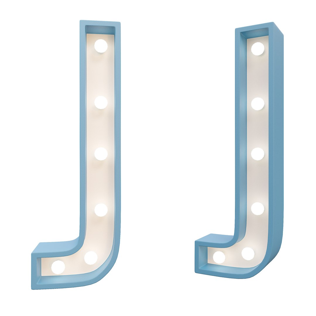 Marquee Letter J Led Glow Sign 3dmodel Model - TurboSquid 1973833