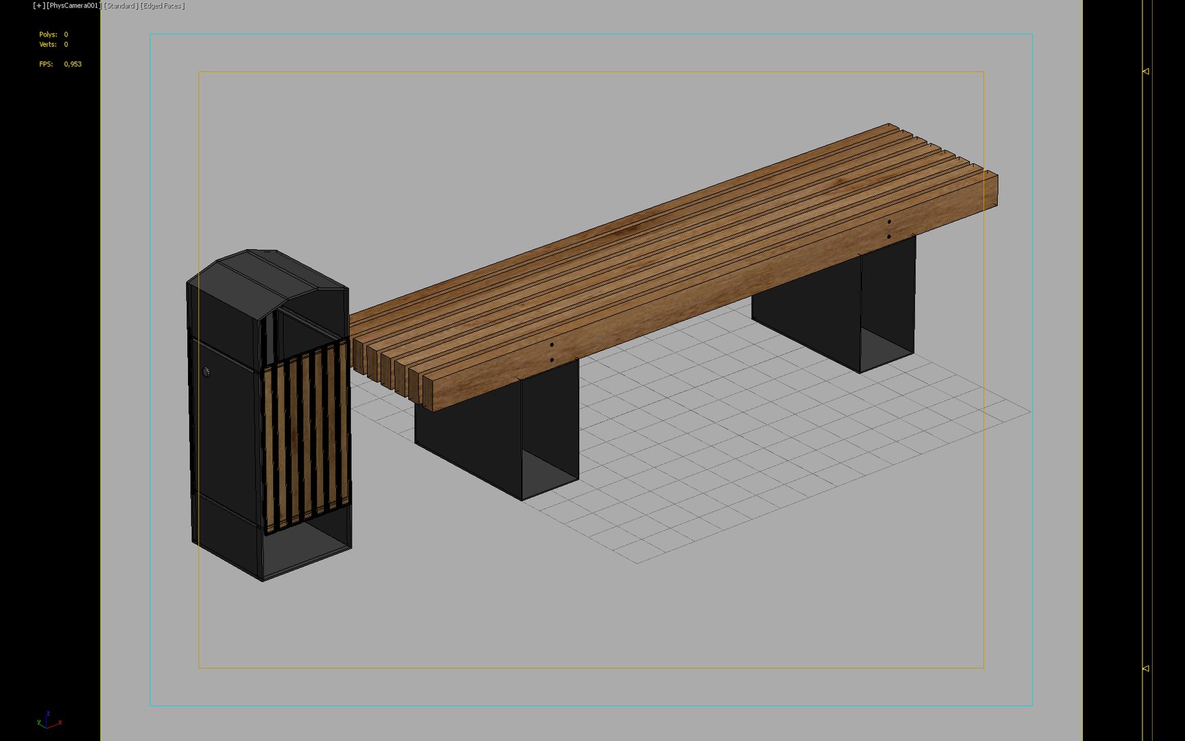 Wooden Street Bench 3D Model - TurboSquid 1636515