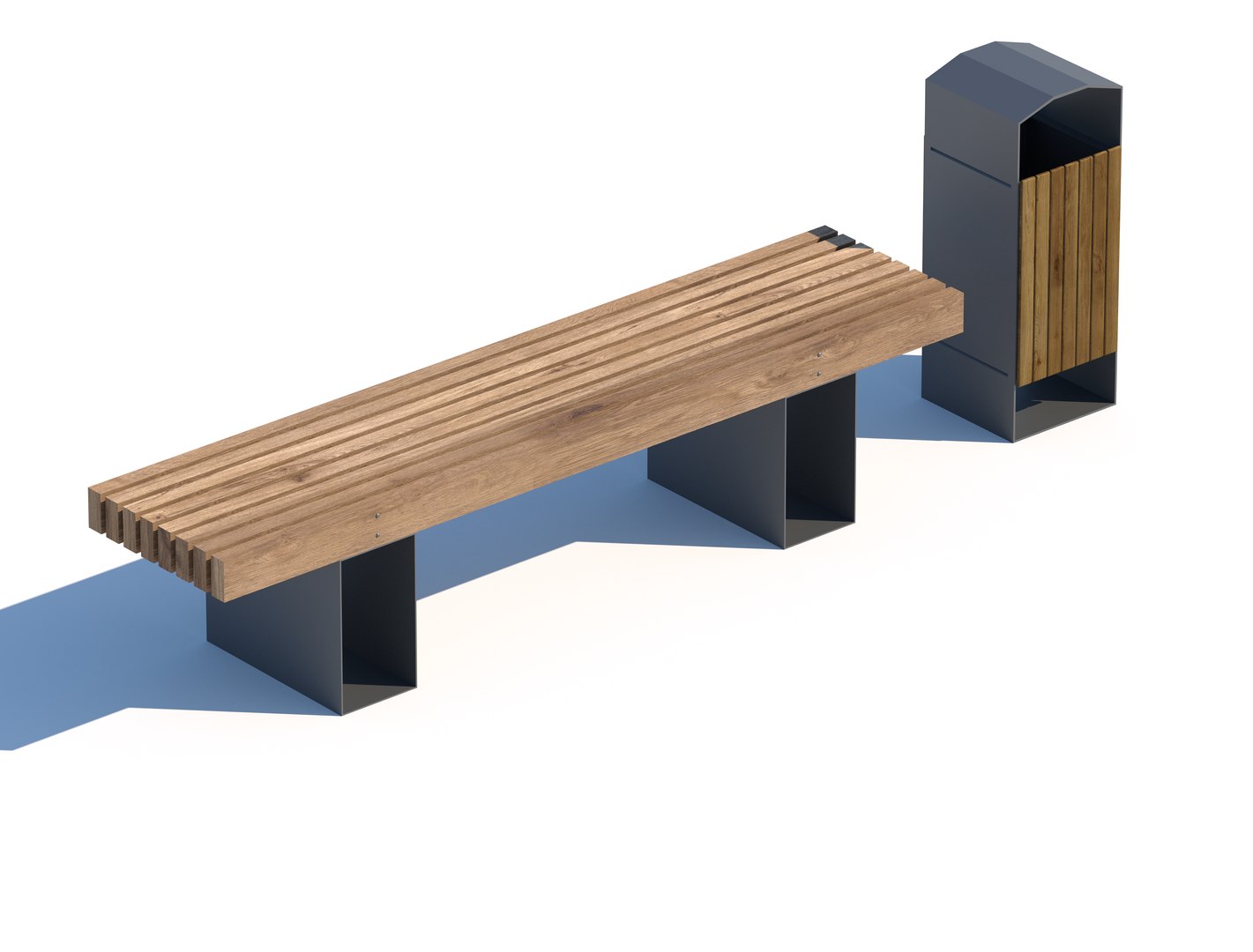 Wooden Street Bench 3D Model - TurboSquid 1636515