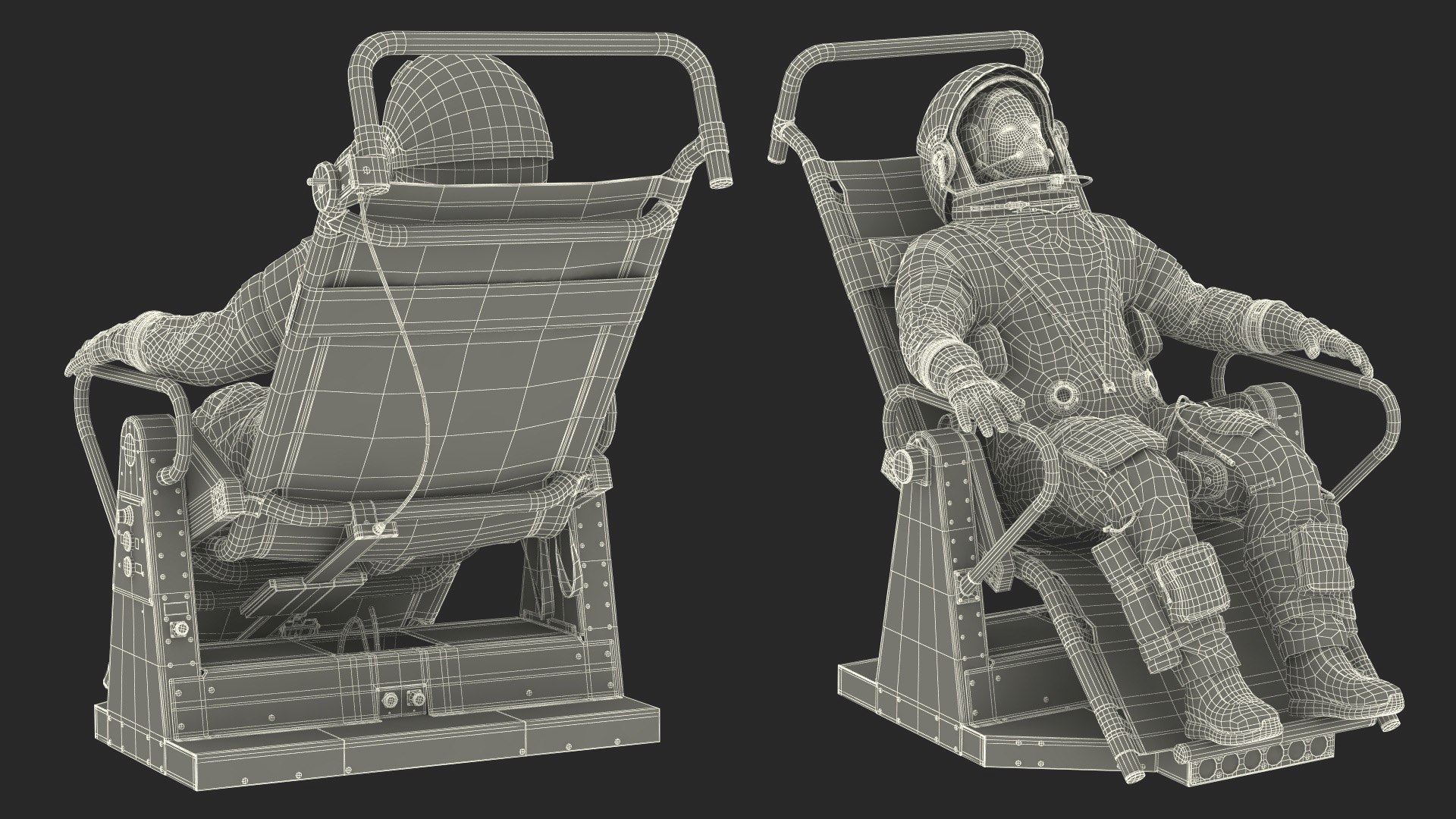 3D NASA Astronaut in a Training Chair model - TurboSquid 2152648