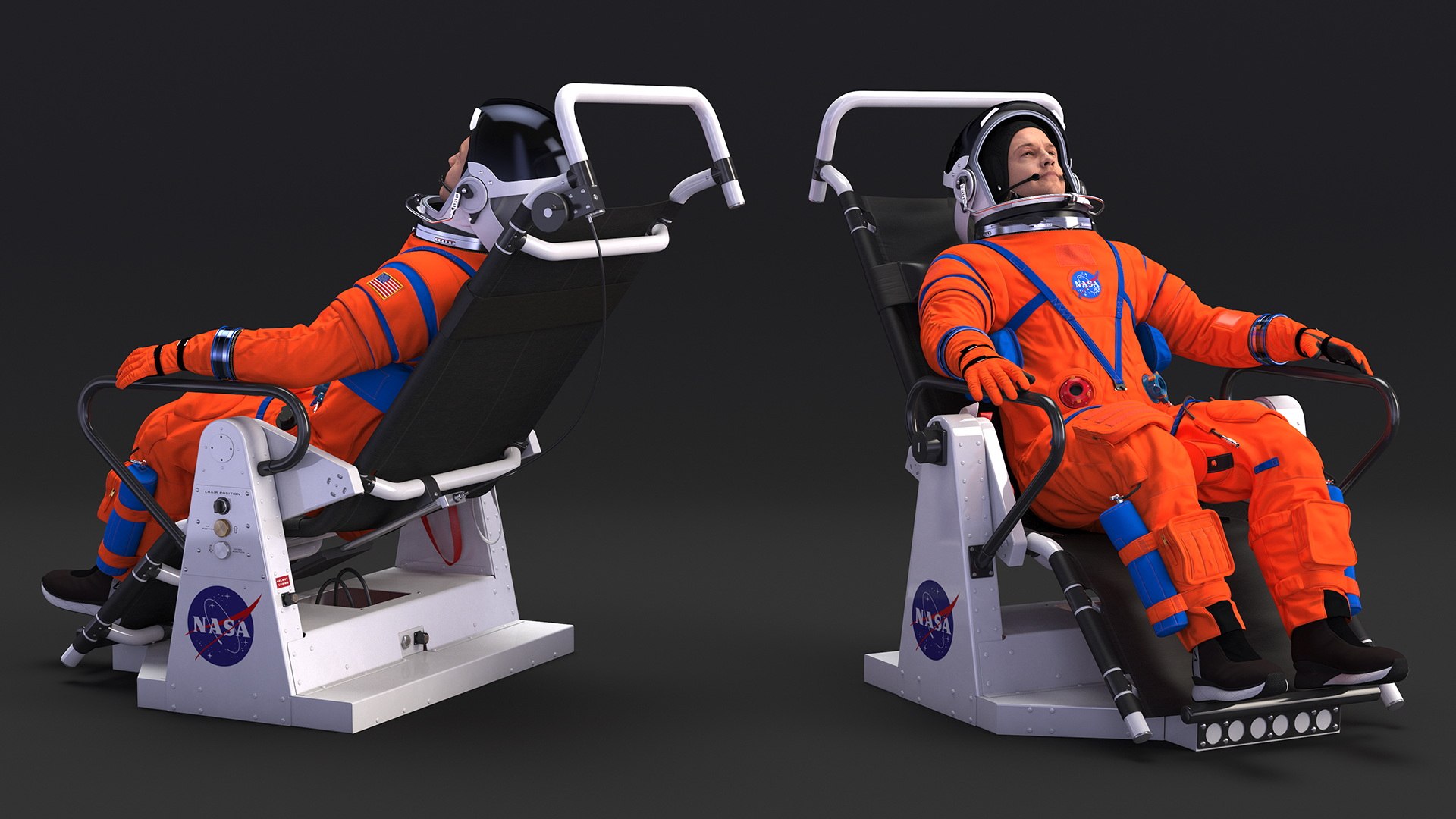 3D NASA Astronaut In A Training Chair Model - TurboSquid 2152648