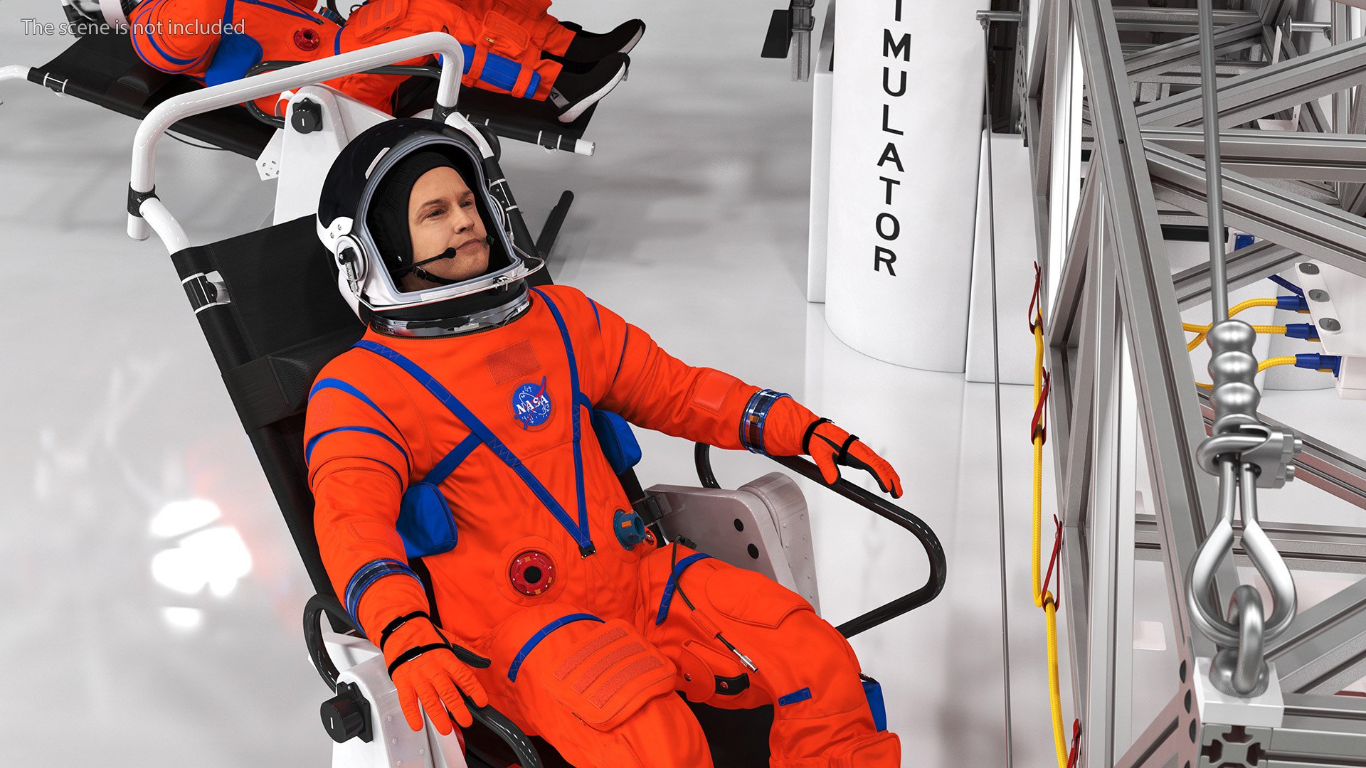 3D NASA Astronaut In A Training Chair Model - TurboSquid 2152648