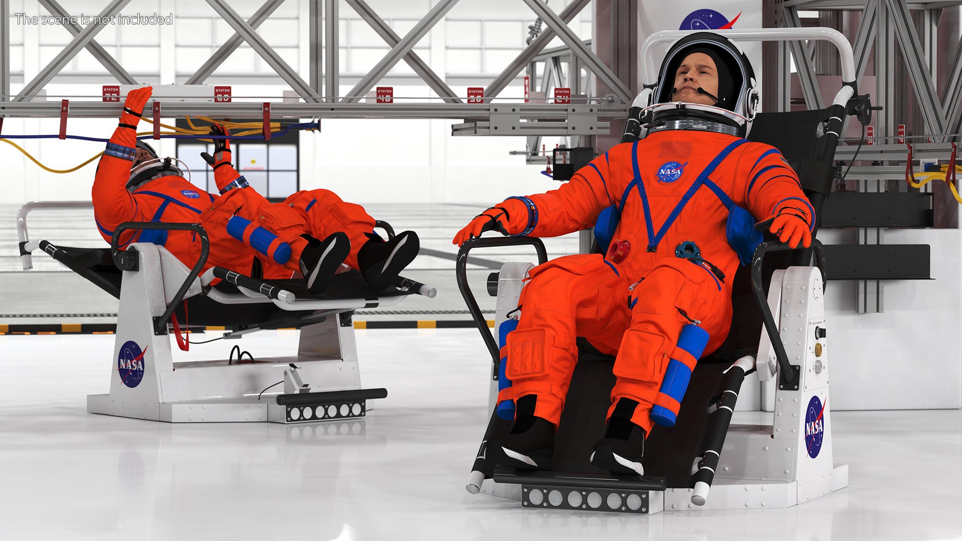 3D NASA Astronaut In A Training Chair Model - TurboSquid 2152648