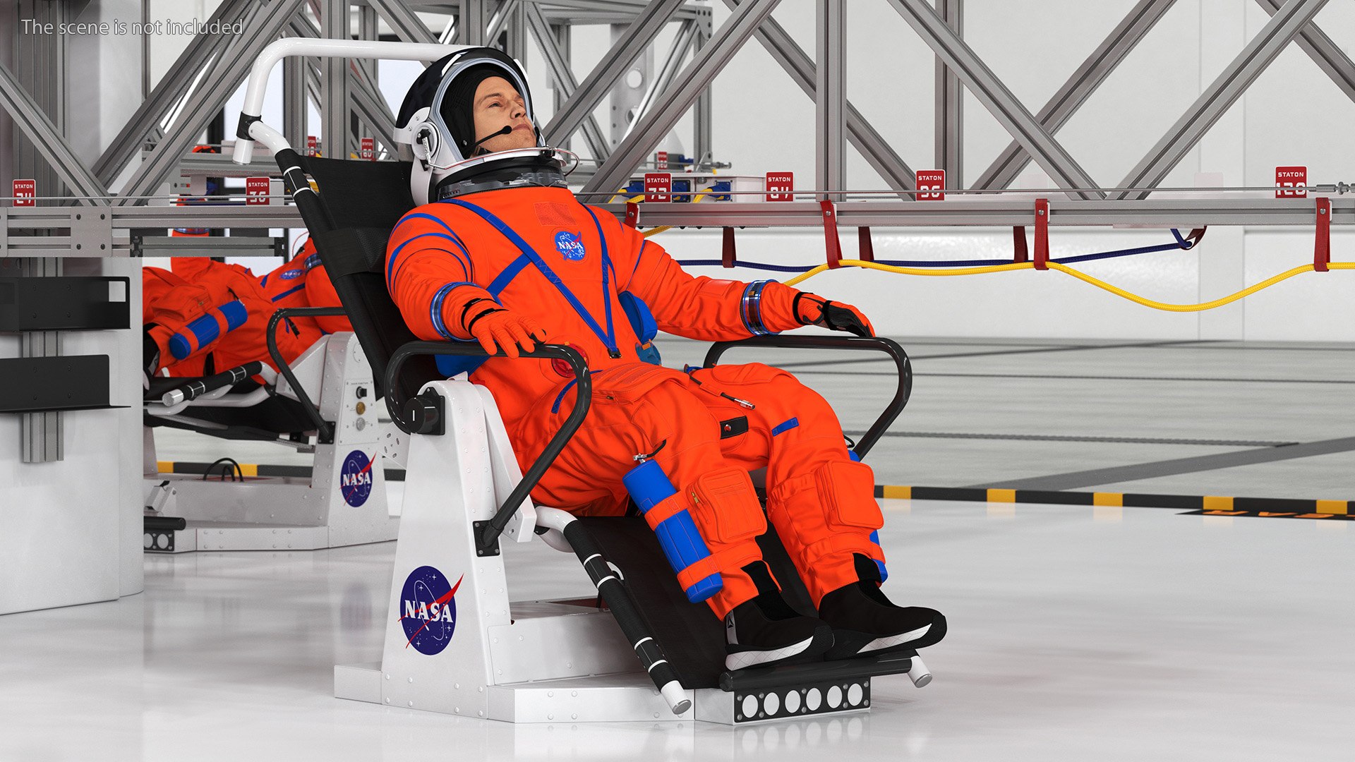 3D NASA Astronaut In A Training Chair Model - TurboSquid 2152648