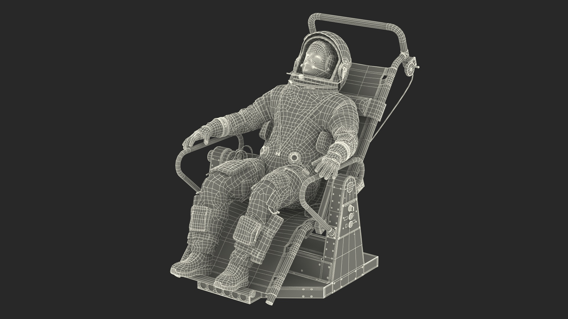 3D NASA Astronaut In A Training Chair Model - TurboSquid 2152648