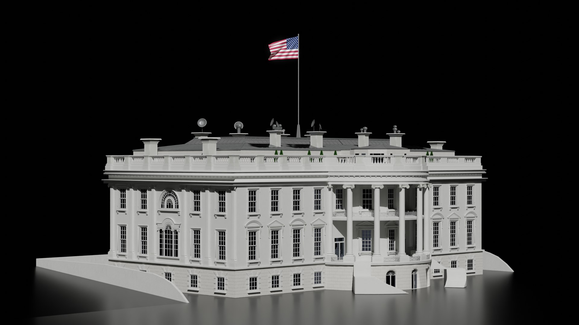 3D The White House Model - TurboSquid 2102181