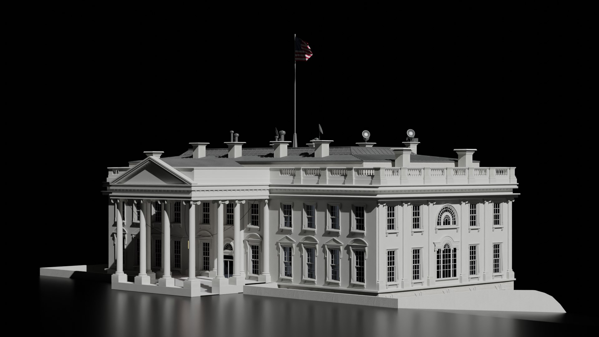 3D The White House Model - TurboSquid 2102181