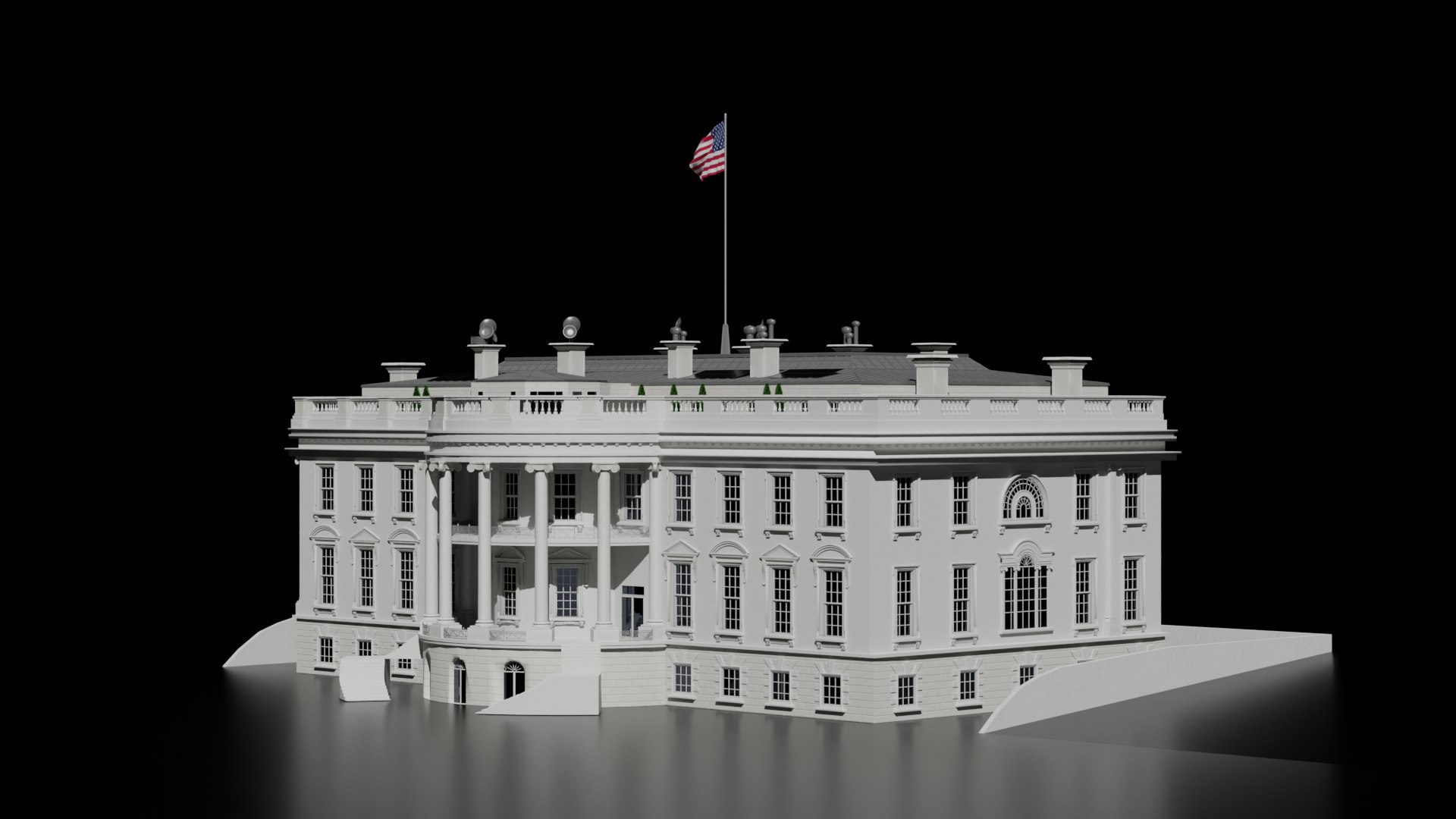 3D The White House Model - TurboSquid 2102181