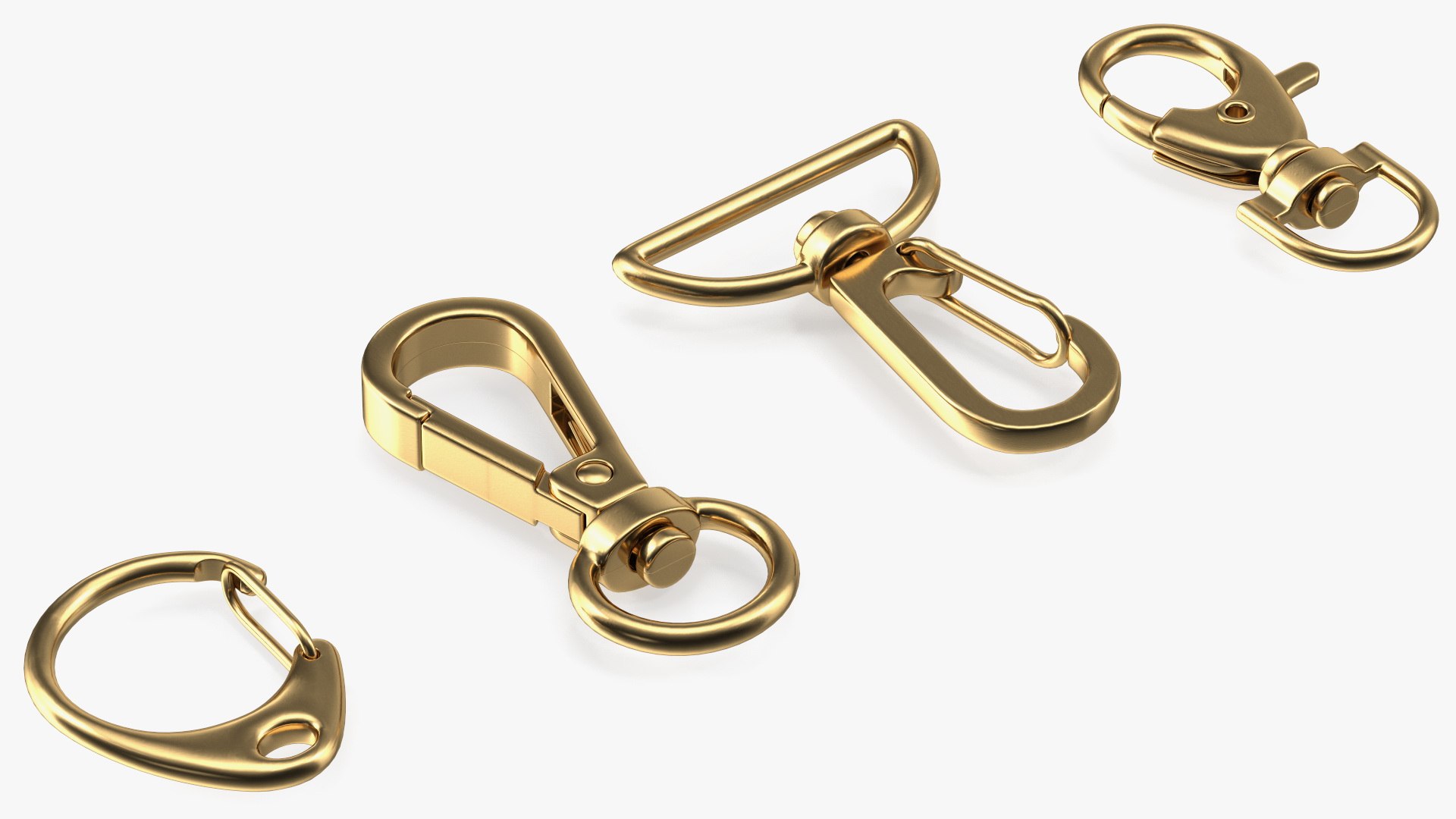 Metal Claw Clasp Gold Set 3D model - TurboSquid 1777300
