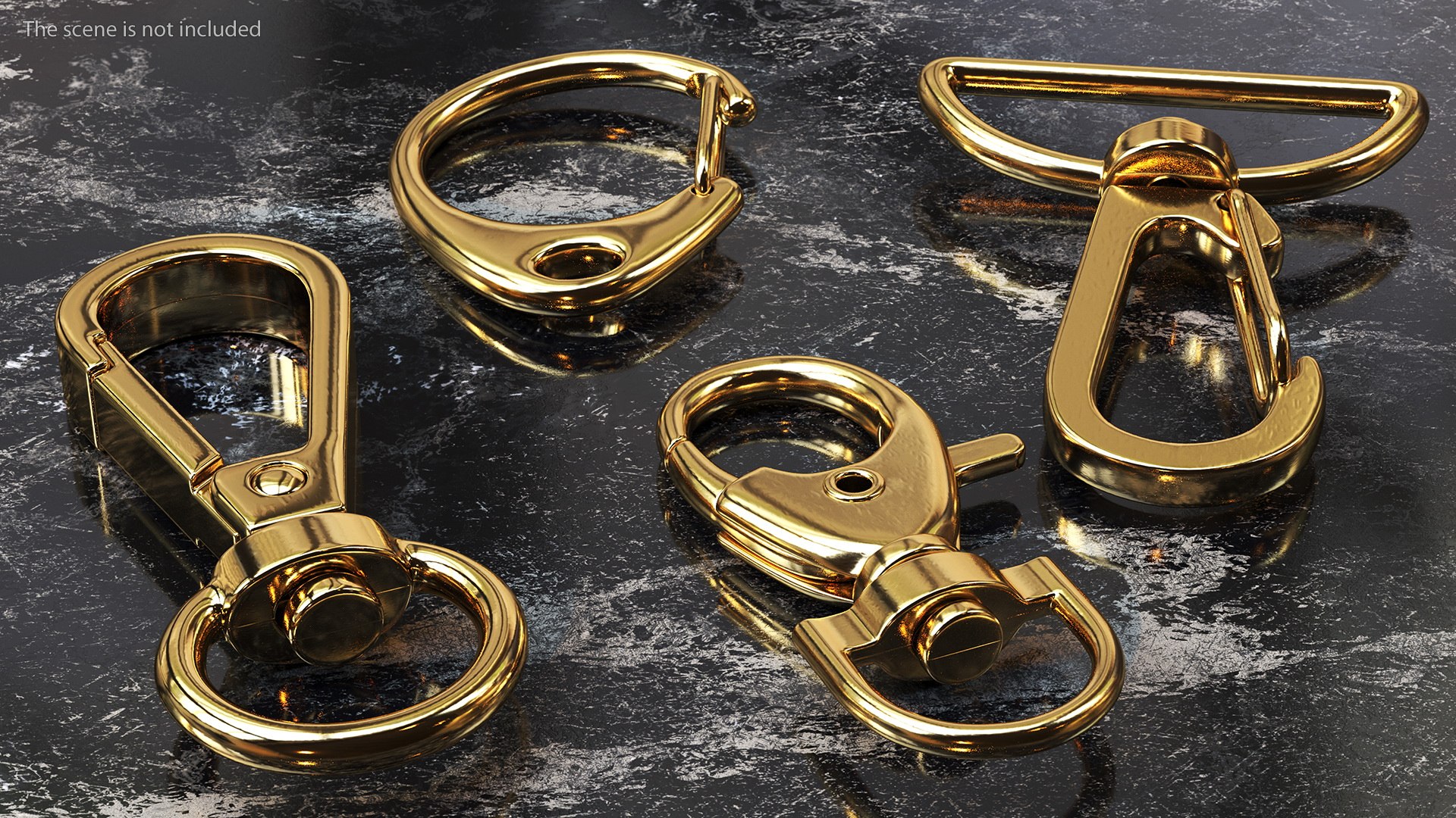 Metal Claw Clasp Gold Set 3D model - TurboSquid 1777300