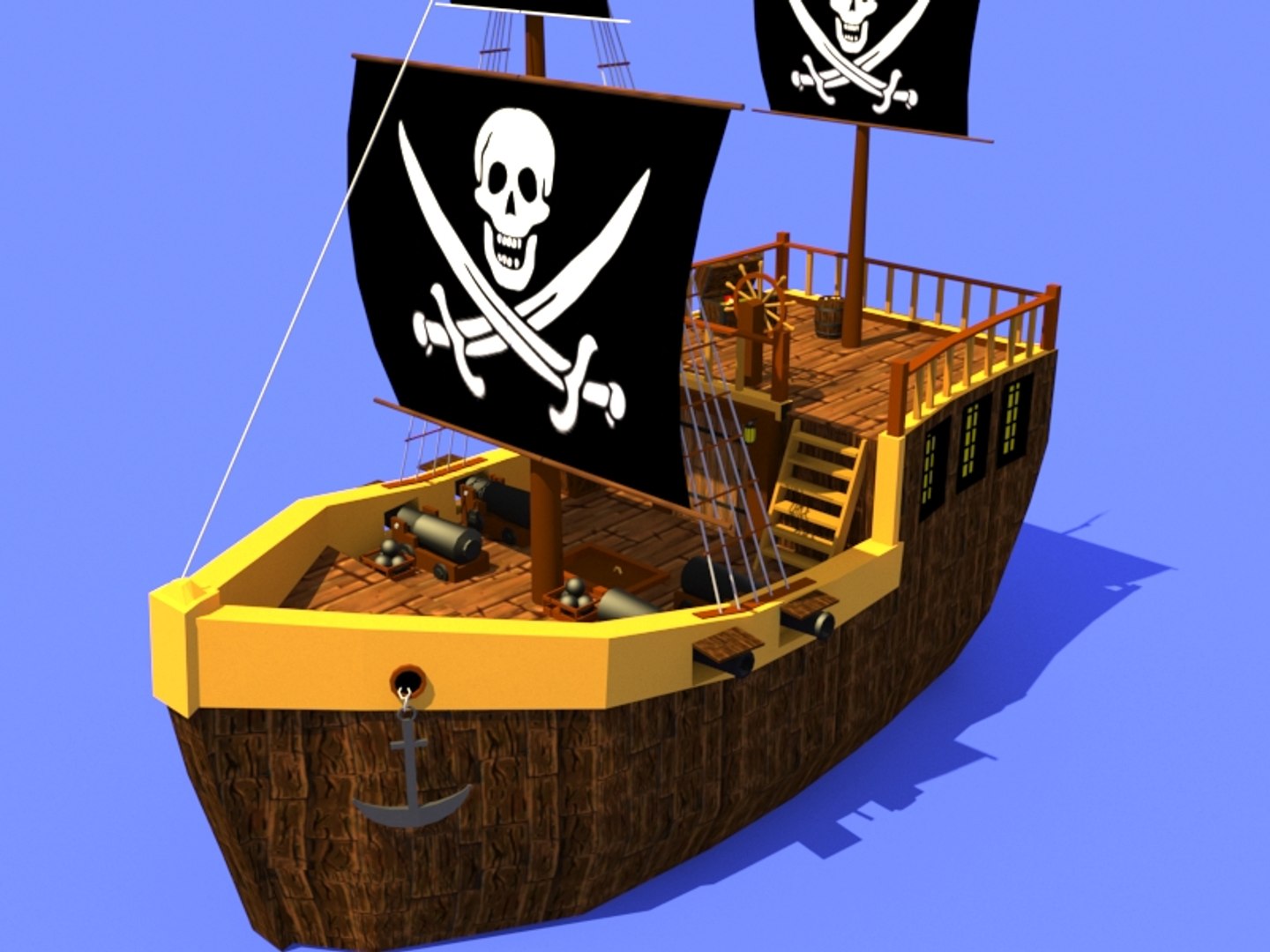 3D Pirate Ship - TurboSquid 1296383