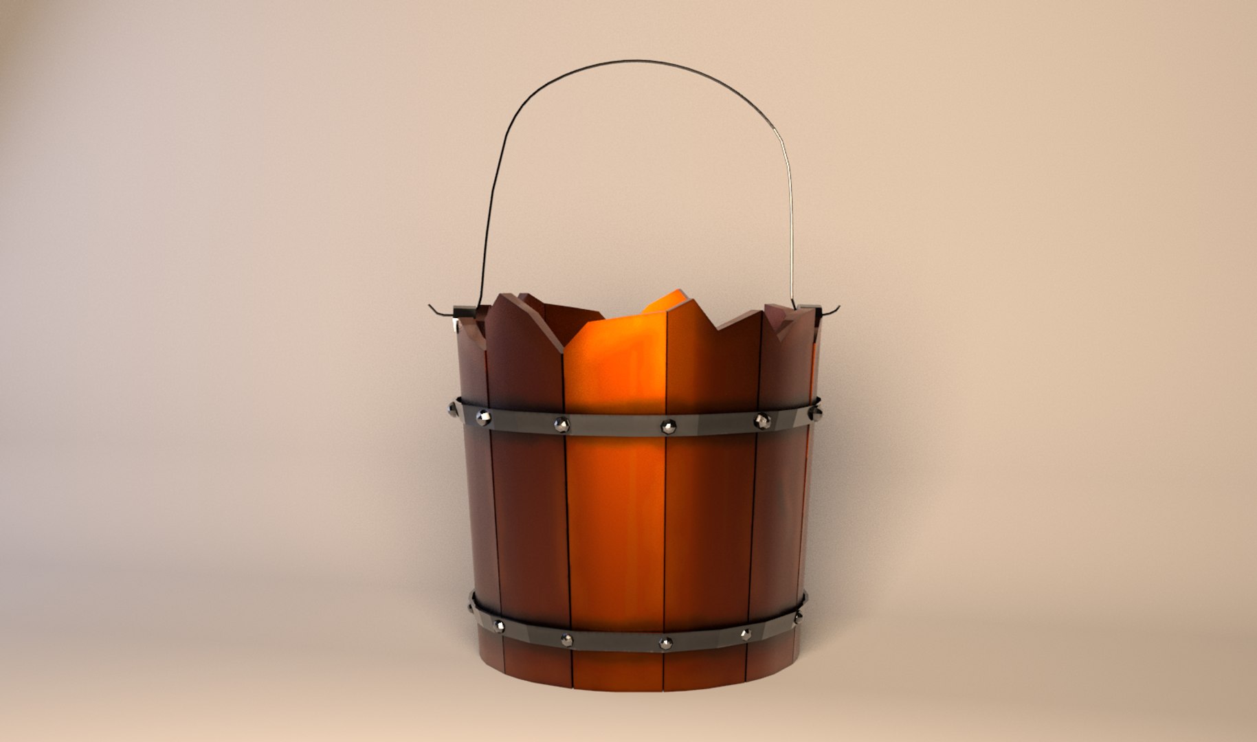 3D Model Simple Wooden Bucket - TurboSquid 1576468