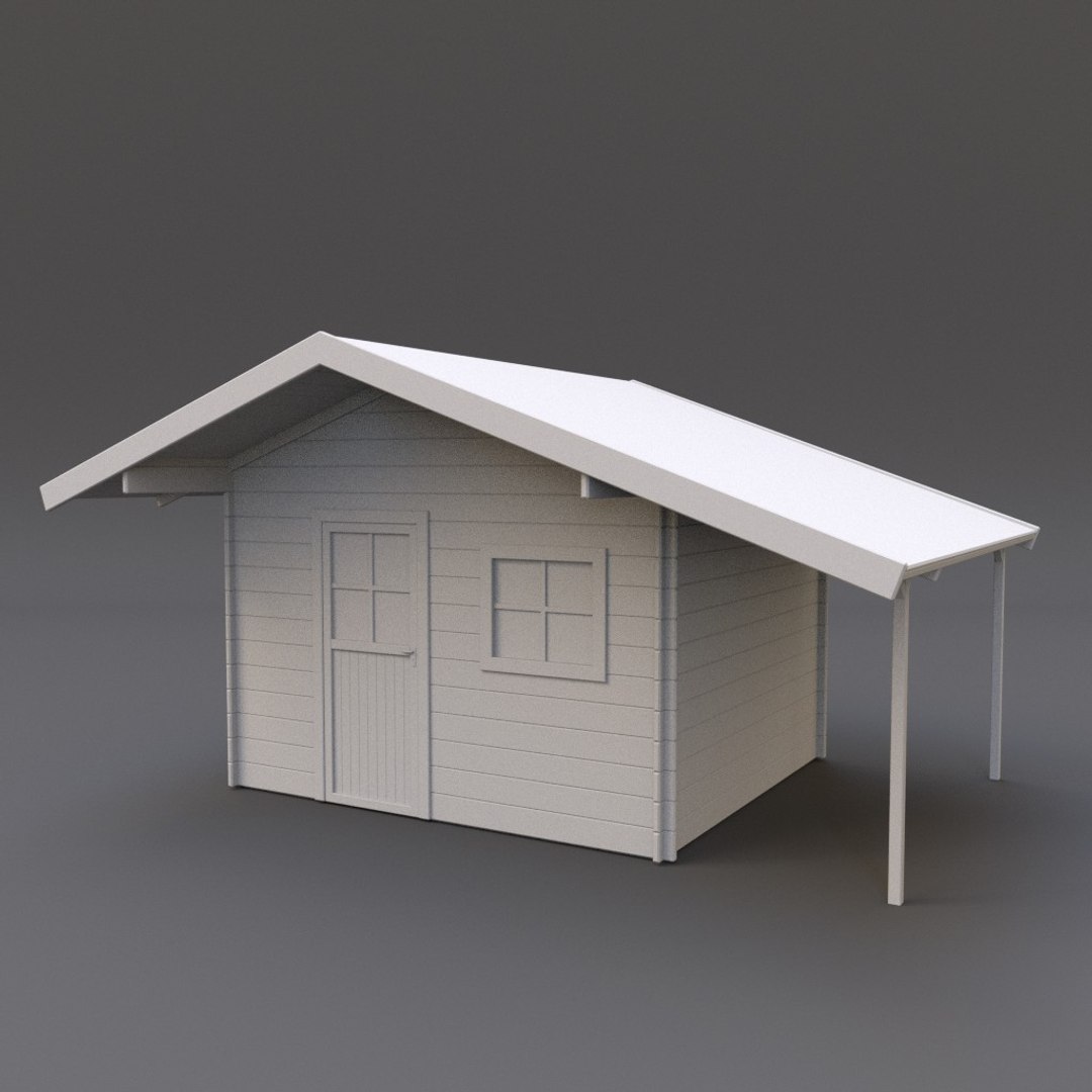 wooden shed 3d 3ds