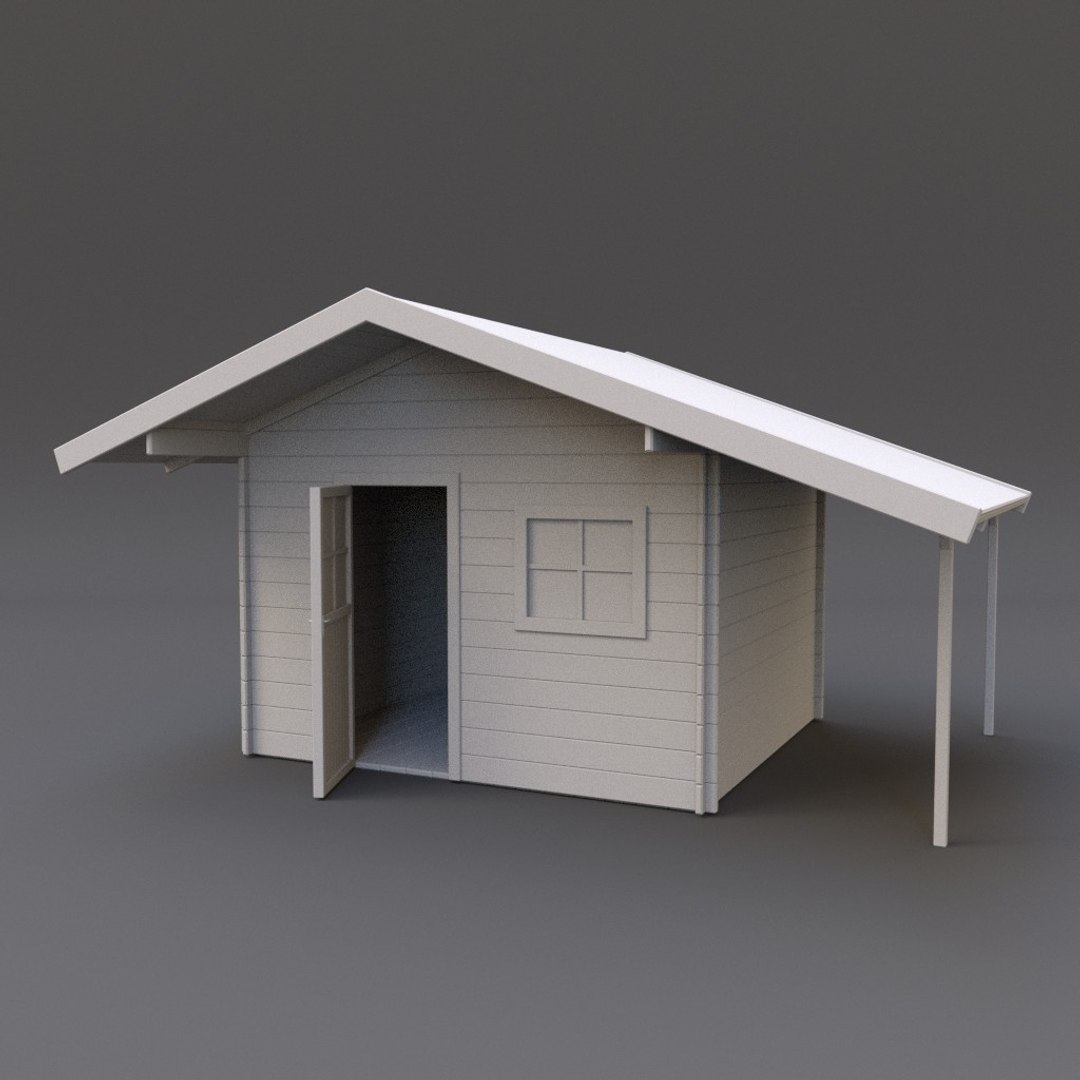 wooden shed 3d 3ds