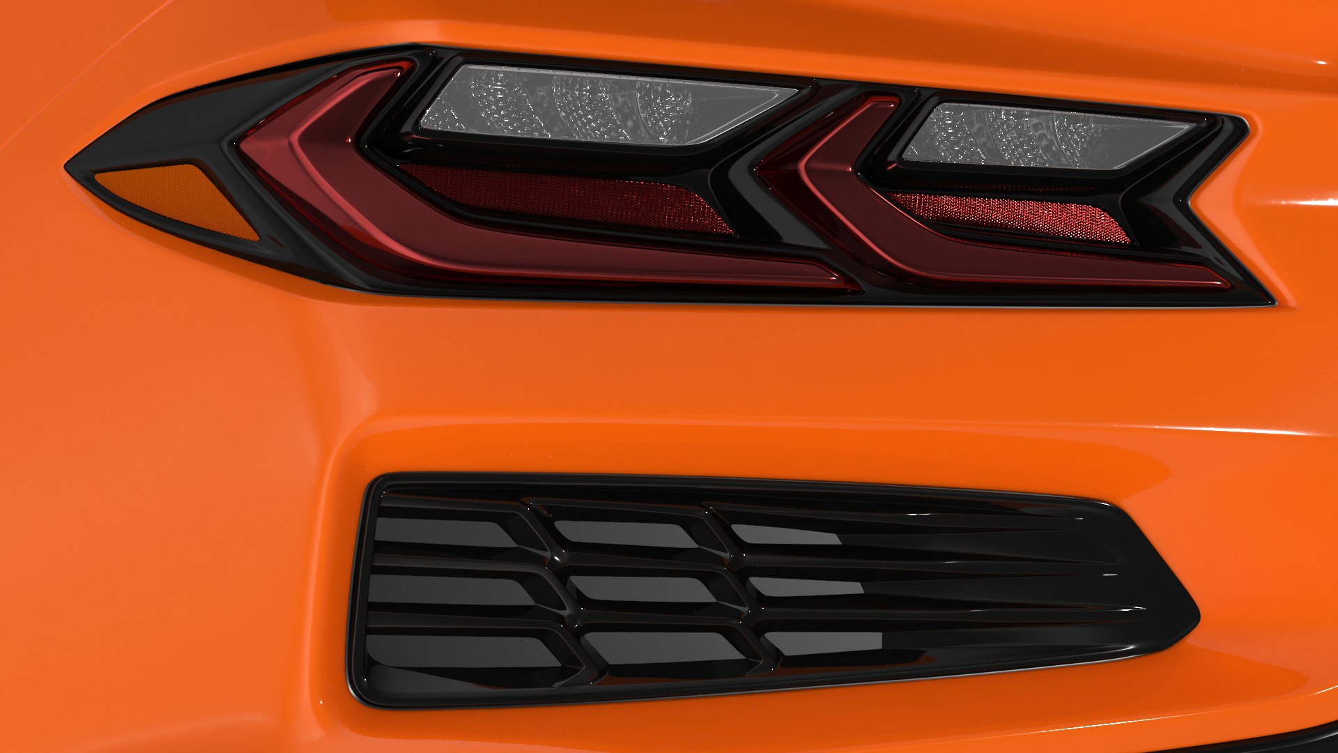 2023 Chevy Corvette Z0 Coupe Orange Rigged for Cinema 4D model ...