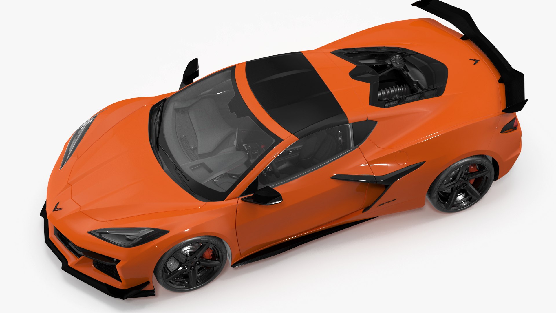 2023 Chevy Corvette Z0 Coupe Orange Rigged for Cinema 4D model ...