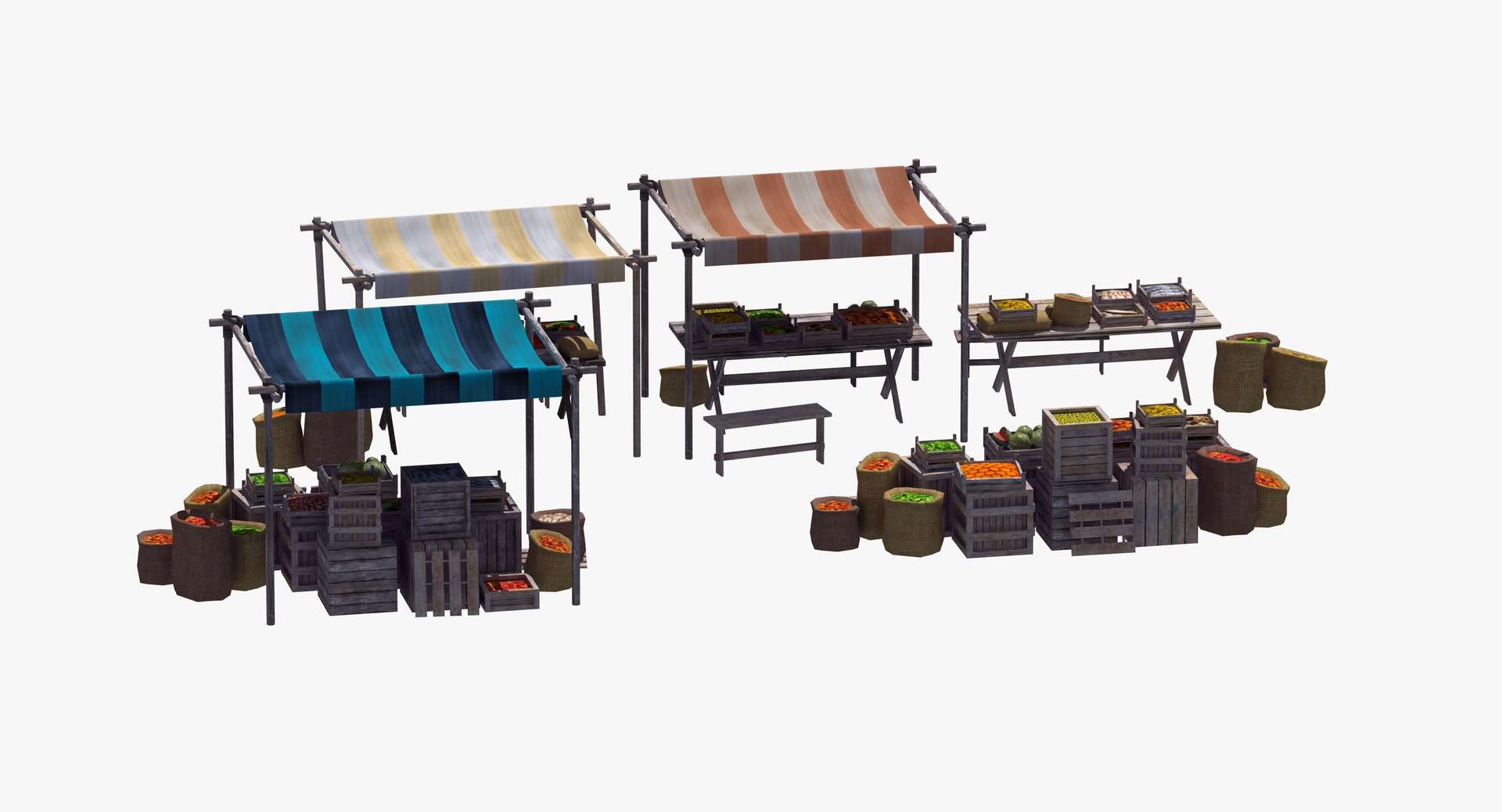 Market Stalls 3D - TurboSquid 1199824