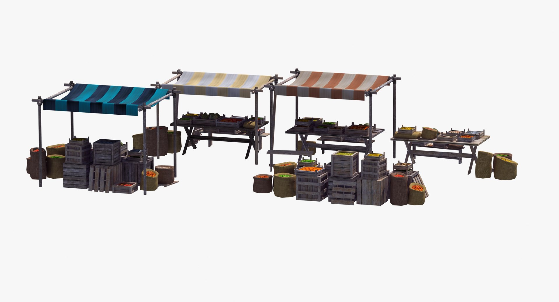 Market Stalls 3D - TurboSquid 1199824