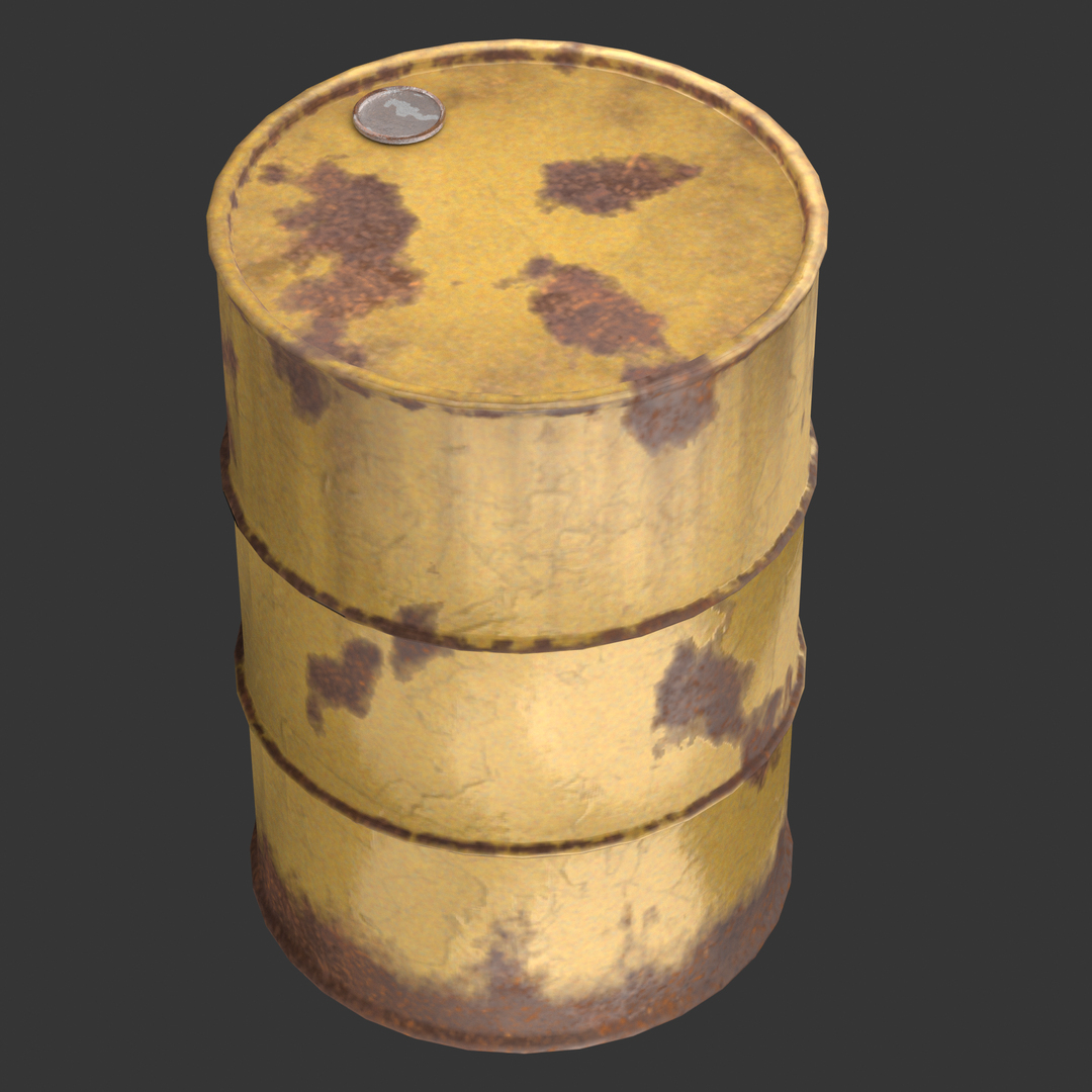 3D Oil Barrel Yellow - Low Poly Model - TurboSquid 1749592