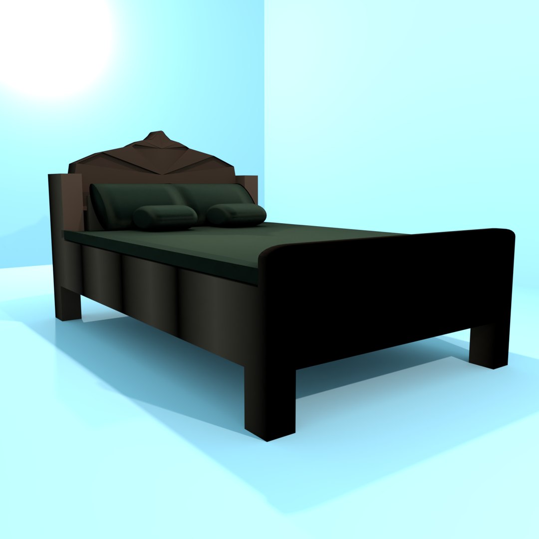 Simple Bed Set 3D Model - TurboSquid 1334165