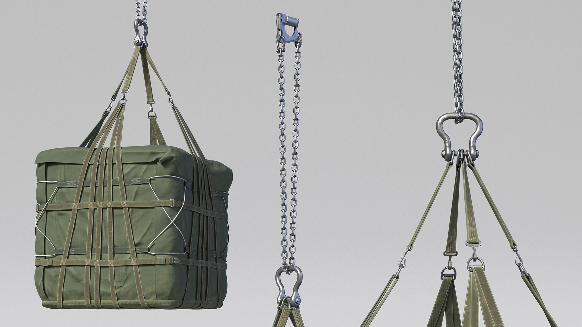 3D Heavy Duty Aerial Delivery Cargo Bag Hanging - TurboSquid 2195686