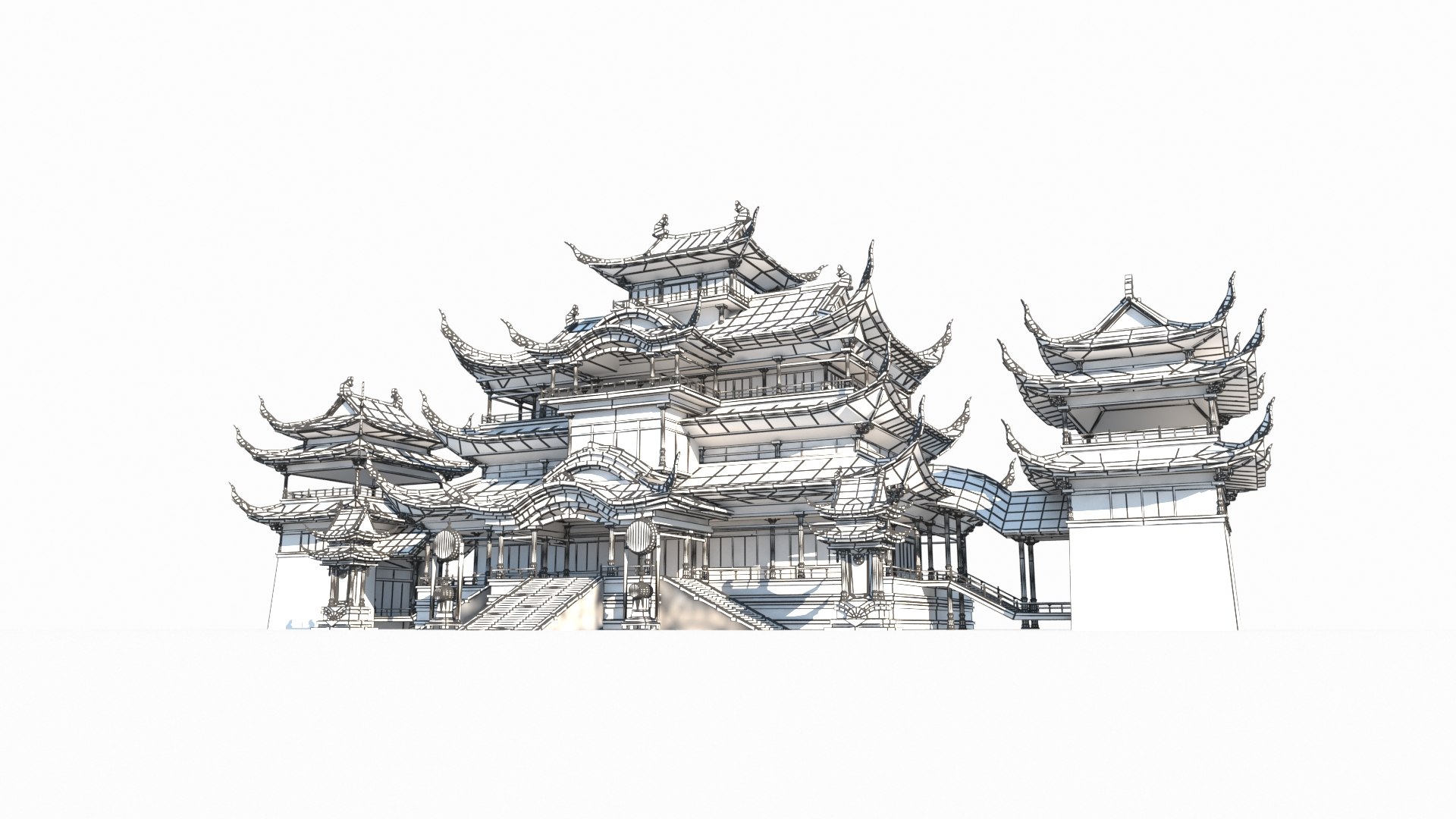 3D Model Asian Ancient Architecture Super Large Palaces - TurboSquid ...