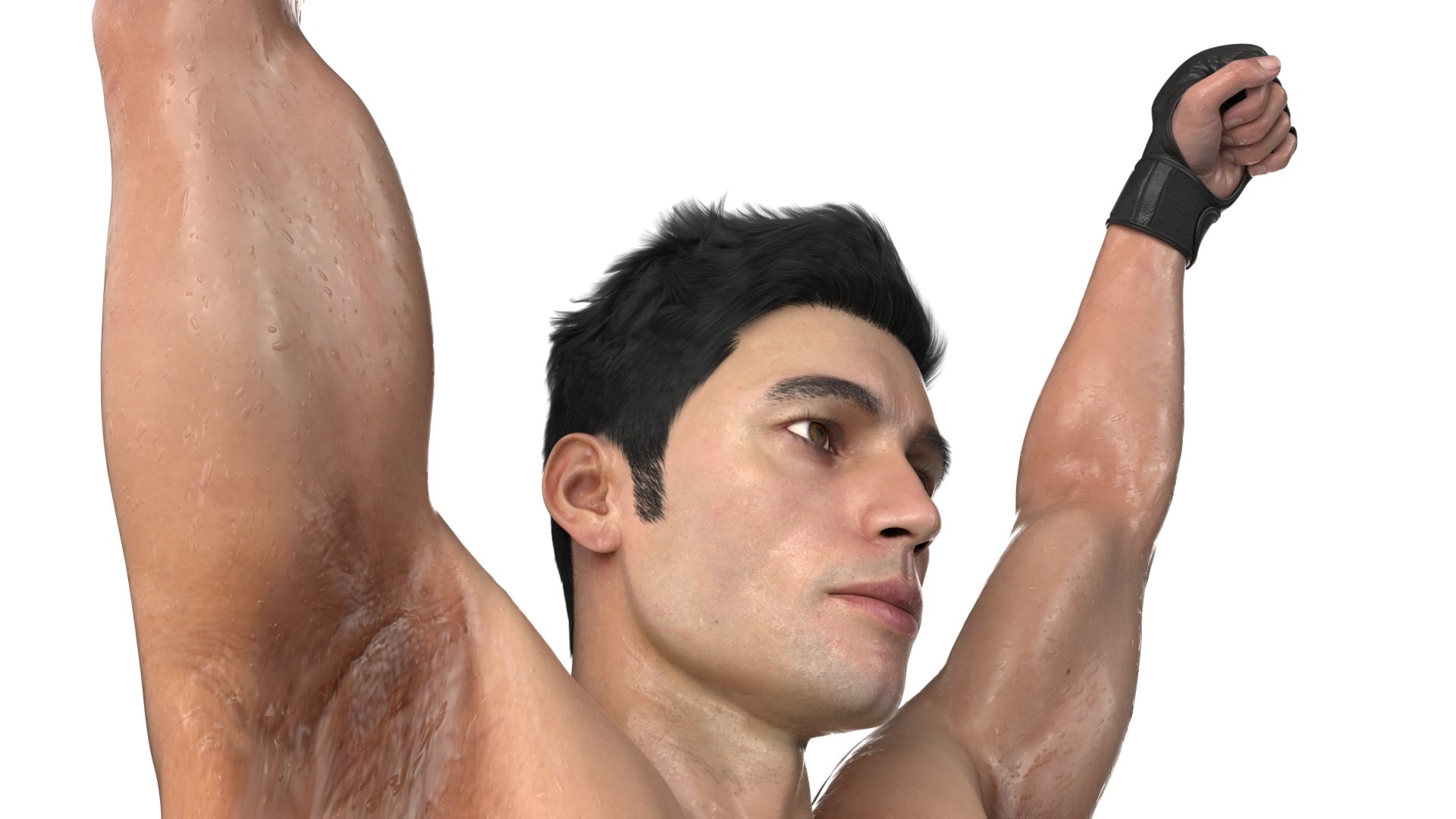 UFC MMA Fighter In Victory Pose Sweaty Fur 3D - TurboSquid 2334032