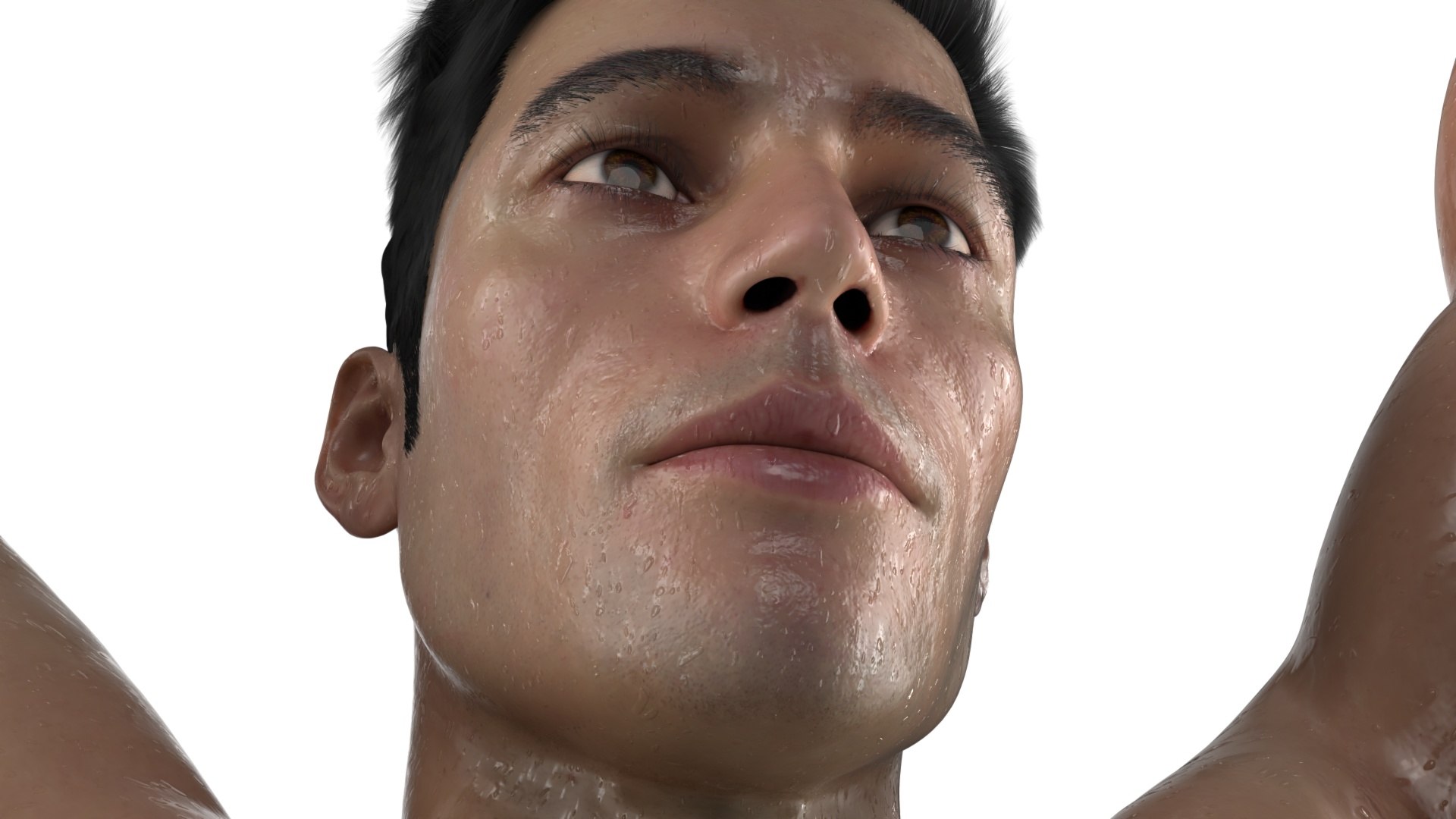 Ufc Mma Fighter In Victory Pose Sweaty Fur D Turbosquid