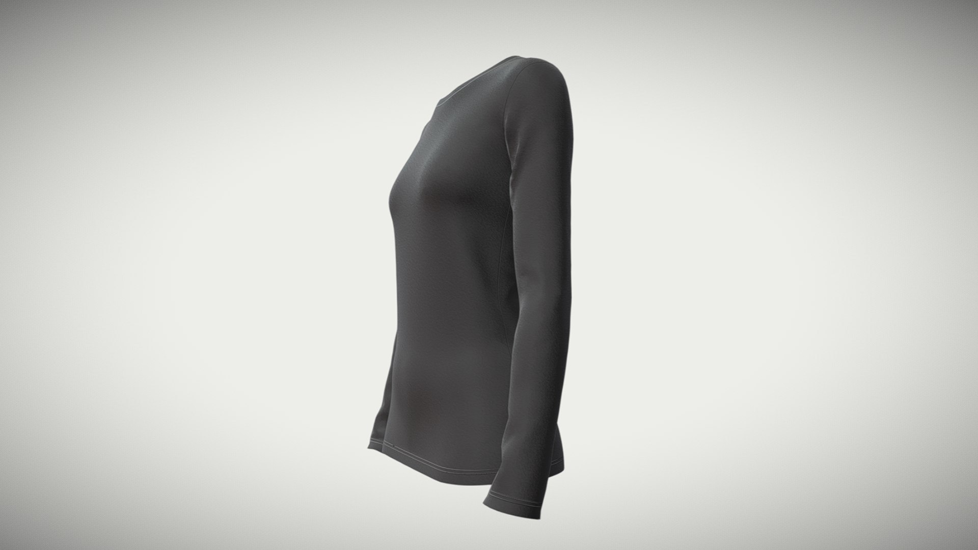 3D Girls Long Sleeve Tshirt-Single Color In Low Poly - TurboSquid 2390310