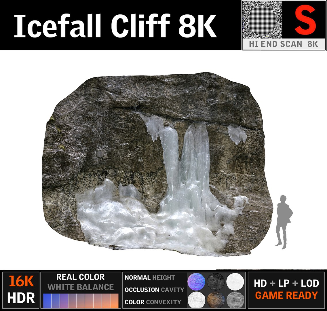 Icefall Cliff 8k Model | 1143774 | TurboSquid