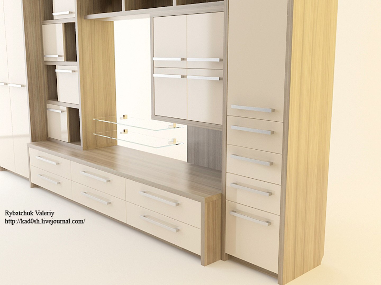 3d living room wall model