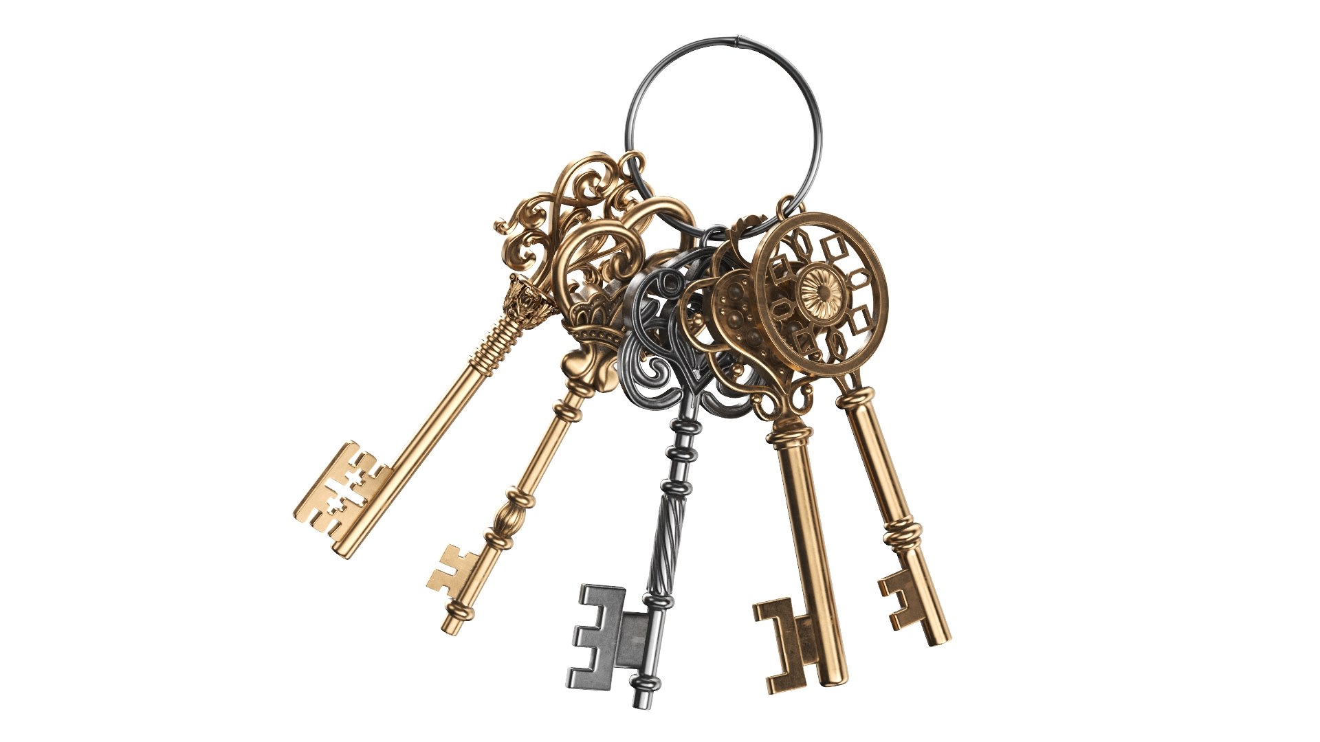 3D Detailed Skeleton Key Ring Model - TurboSquid 2186471