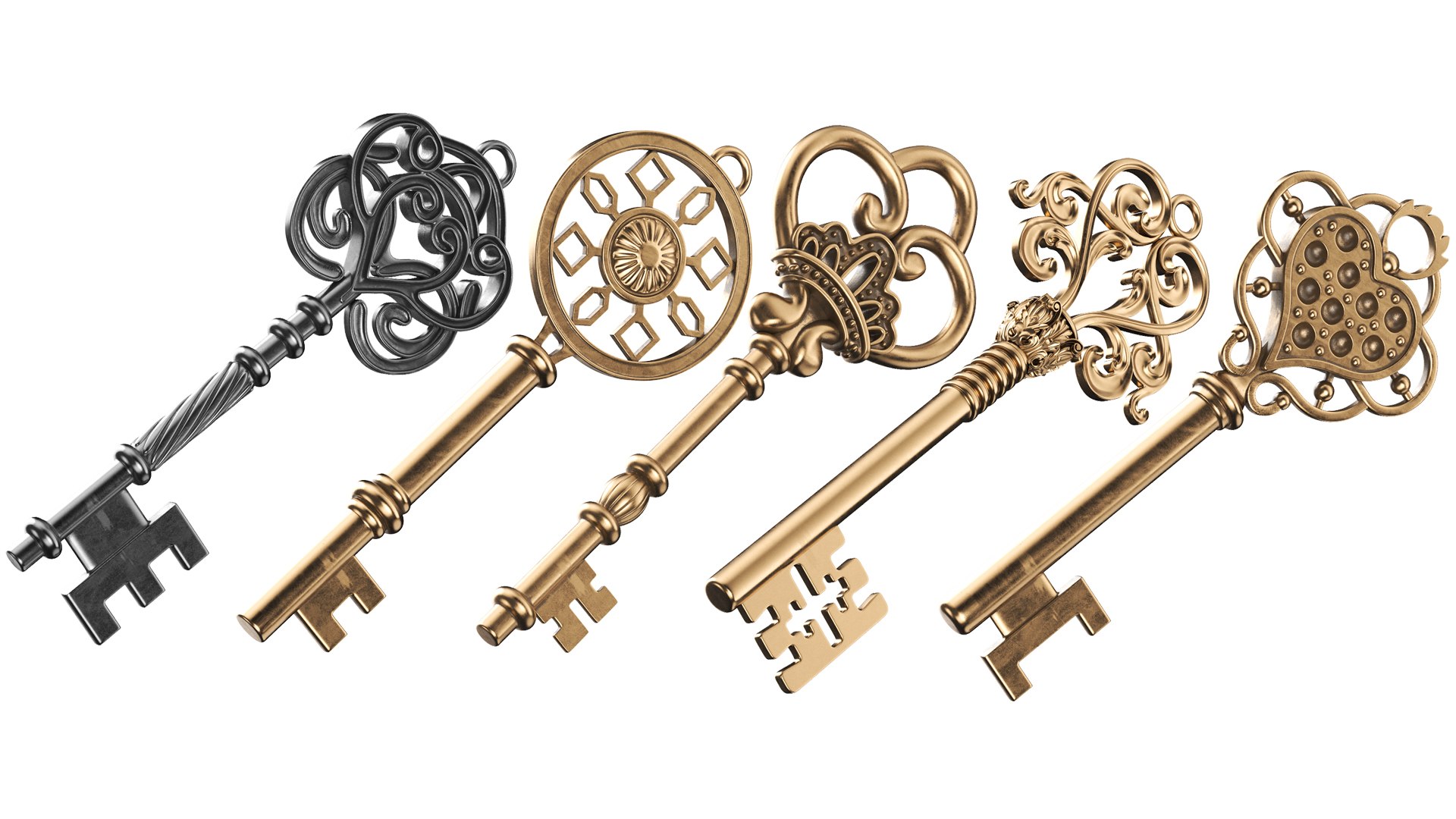 3D Detailed Skeleton Key Ring Model - TurboSquid 2186471