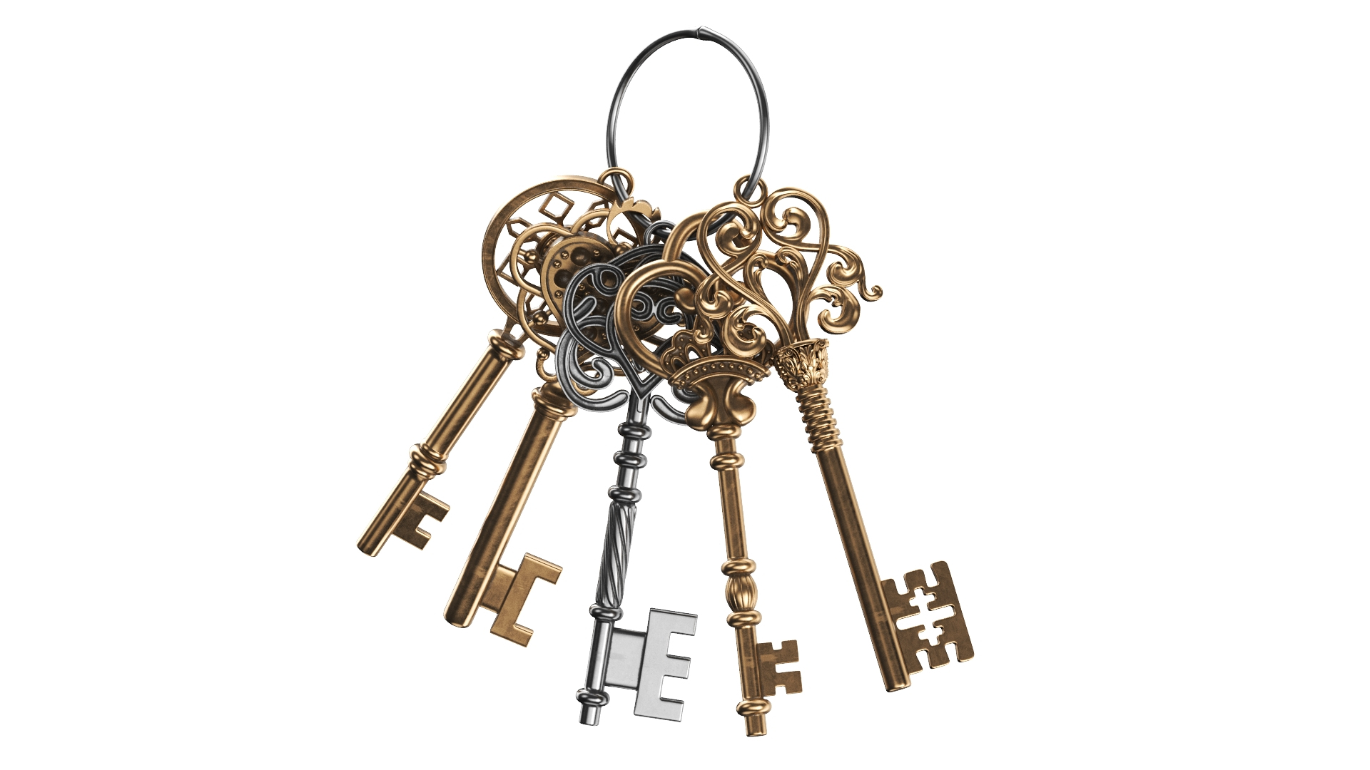 3D Detailed Skeleton Key Ring Model - TurboSquid 2186471
