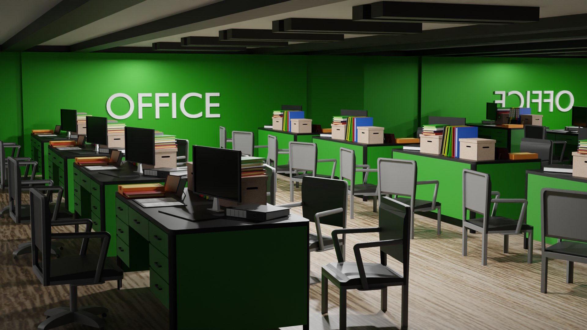 3D Office Space Interior Model - TurboSquid 1924052