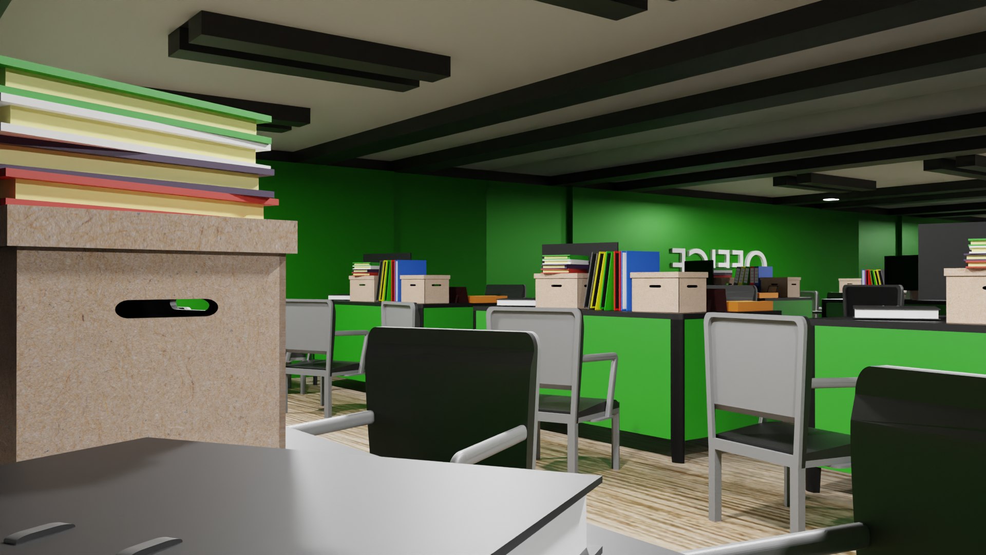 3D Office Space Interior Model - TurboSquid 1924052