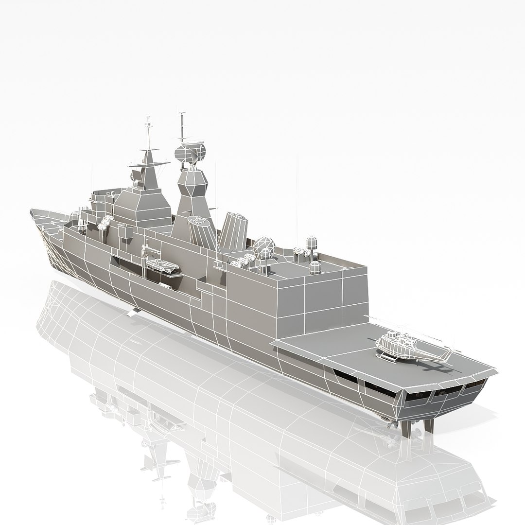 3d anzac class frigate hmas model