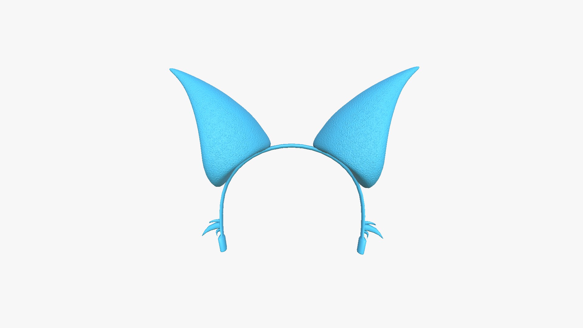 Furry Ears Tiara F04 Beige - Headband Character Design 3D Model ...