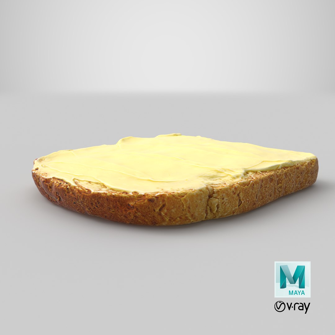 Toast With Margarine 01 Model - TurboSquid 2066541