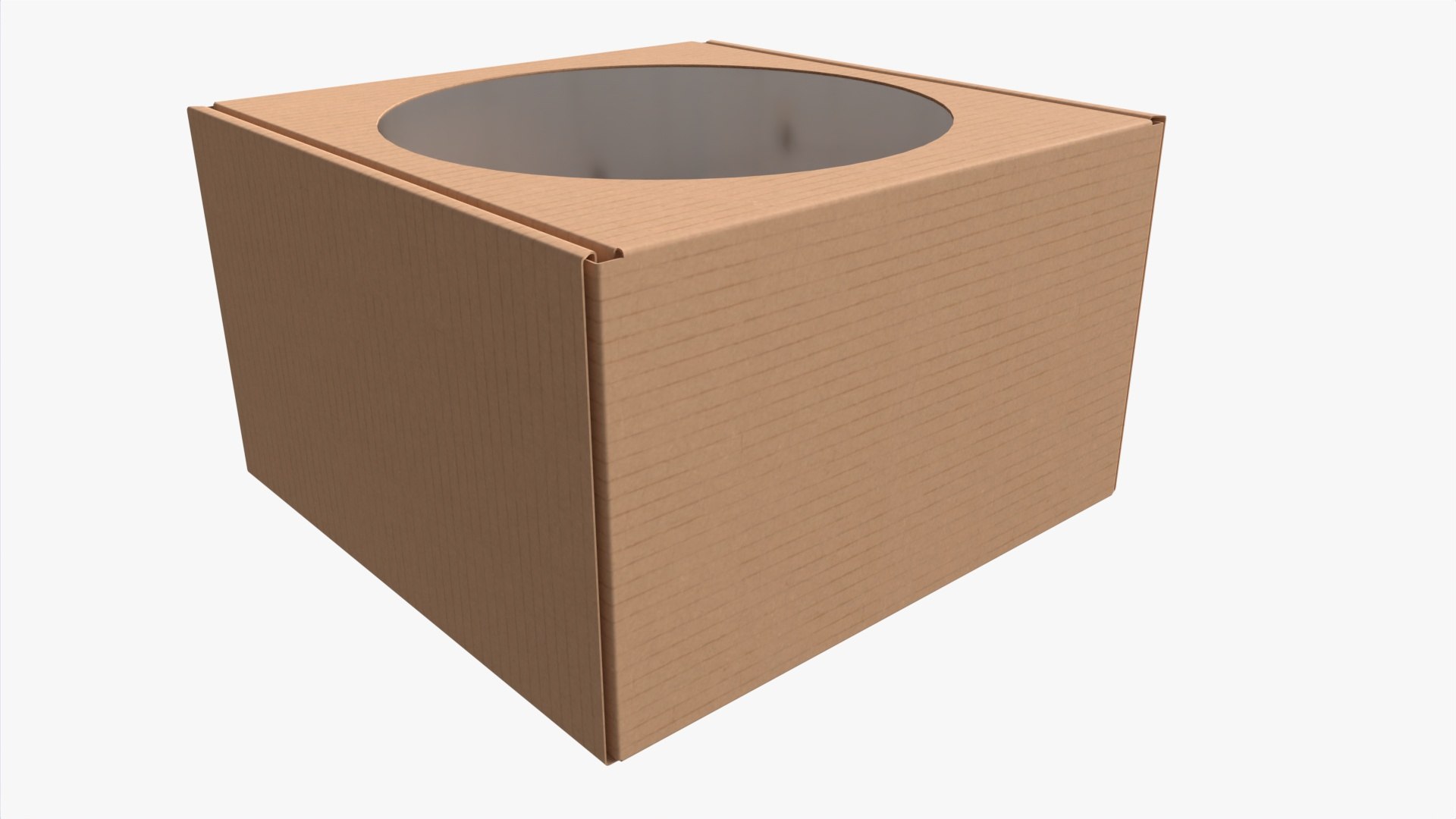 3D Corrugated Cardboard Box With Window 03 - TurboSquid 2030041