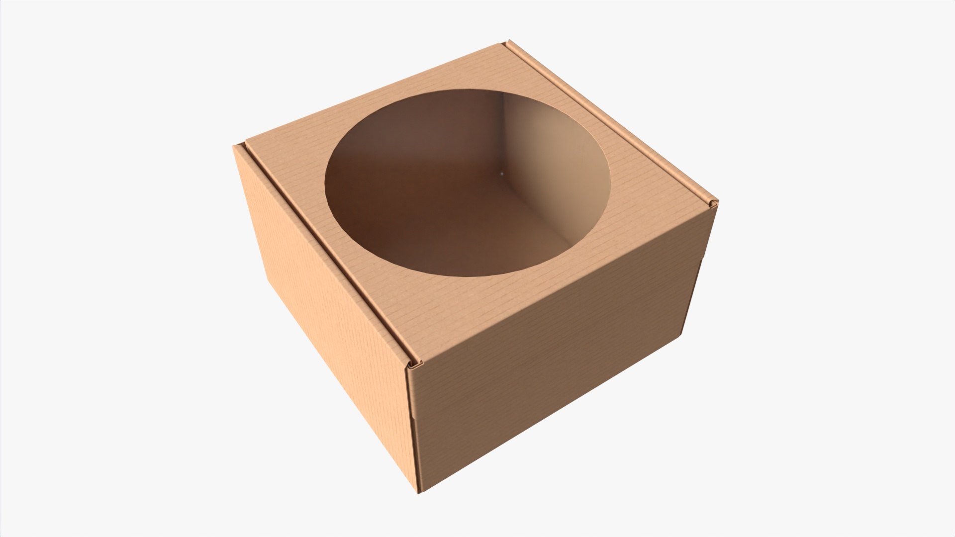3D Corrugated Cardboard Box With Window 03 - TurboSquid 2030041