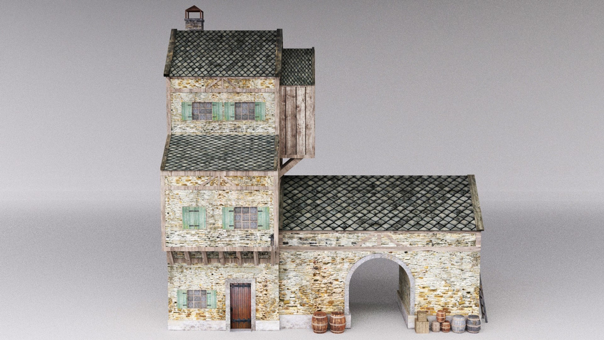 3ds max medieval house